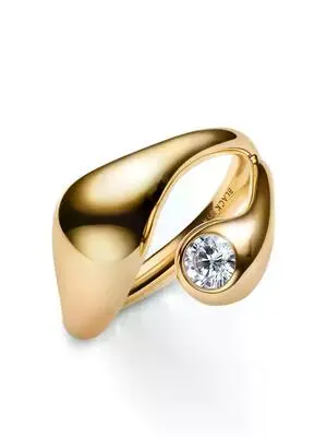MARIA BLACK Tone Mermaid Ring With Crystal Embellishment - Gold