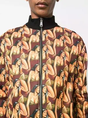 Roberto Cavalli Graphic-print Zip-through Sweatshirt