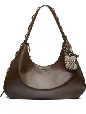 GANNI Lace Detail Shoulder Bag - Green