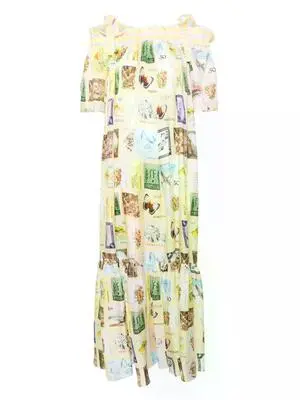 Camilla Long Off-shoulder Frill Dress