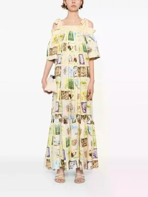 Camilla Long Off-shoulder Frill Dress