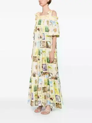 Camilla Long Off-shoulder Frill Dress