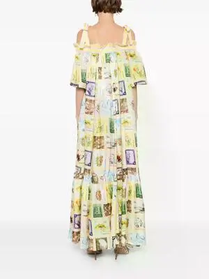 Camilla Long Off-shoulder Frill Dress