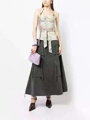 Rokh Bustier-detail Halterneck Top
