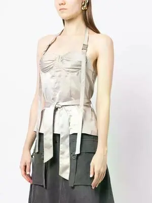 Rokh Bustier-detail Halterneck Top