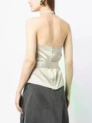 Rokh Bustier-detail Halterneck Top