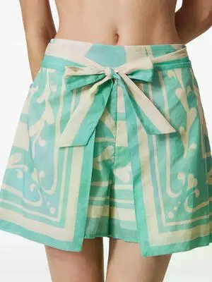 TWINSET Patterned Tie-waist Shorts