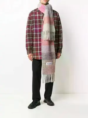 Acne Studios Checked Mohair-blend Scarf - Neutrals