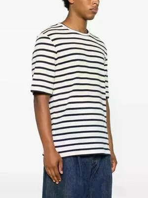 JIL SANDER Striped Ribbed Cotton T-shirt