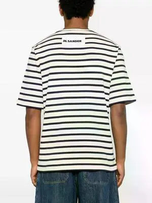 JIL SANDER Striped Ribbed Cotton T-shirt