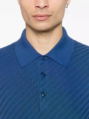 Brioni Herringbone Polo Shirt