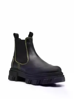 GANNI Leather Chelsea Ankle Boots