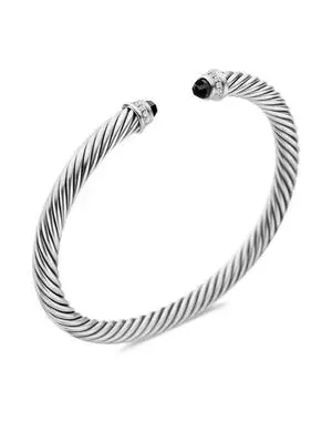David Yurman Classic Cable Bracelet With Black Onyx And Diamonds
