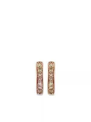 David Yurman 18kt Rose And Diamond Petite Pavé Huggie Hoop Earrings - Gold