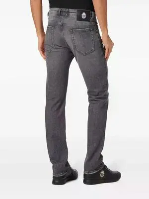 BILLIONAIRE Logo-appliqué Straight-leg Jeans - Grey