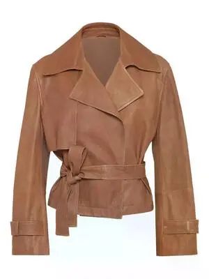 Brunello Cucinelli Belted Leather Jacket