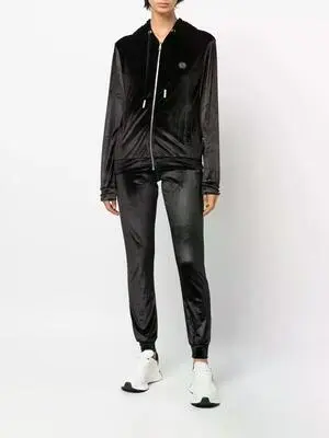 Philipp Plein Logo-patch Velvet-cotton Trousers