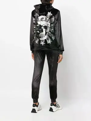 Philipp Plein Logo-patch Velvet-cotton Trousers