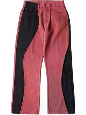 GLASS CYPRESS Colour-block Panelled Jeans