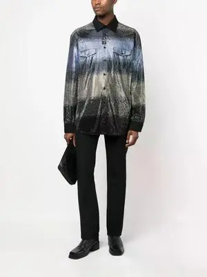 Philipp Plein Striped Sequin Shirt