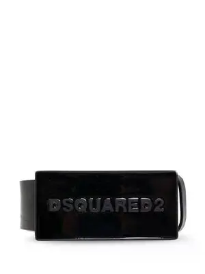 Dsquared2 Embossed Logo Leather Belt - Black