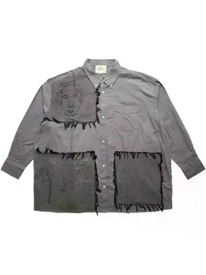 GLASS CYPRESS Faces On Gray Shirt - Grey