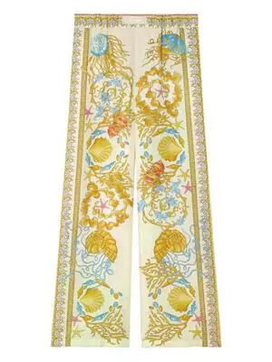 Versace Underwater Barocco Silk Trousers