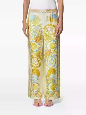 Versace Underwater Barocco Silk Trousers