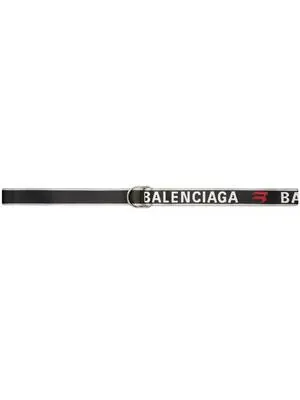 Balenciaga D-ring Logo Skinny Belt - Grey