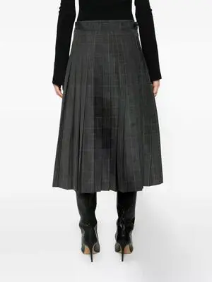 Balenciaga Checked Midi Skirt