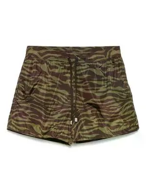 Attico Zebra-print Swim Shorts - Brown