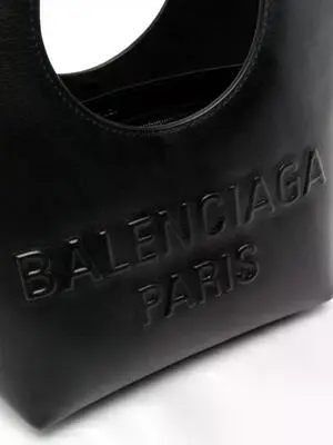 Balenciaga Cracked Texture Tote Bag - Black
