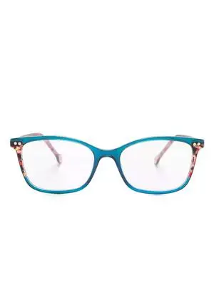 Carolina Herrera Logo-engraved Square-frame Glasses - Pink