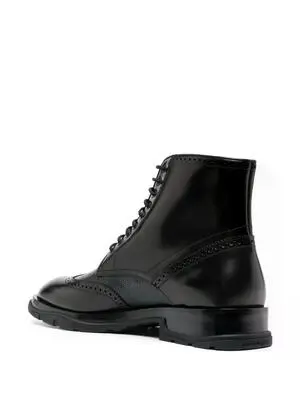 Alexander McQueen Textured Lace-up Boots