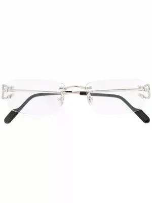Cartier Square-frame Rimless Glasses - Silver