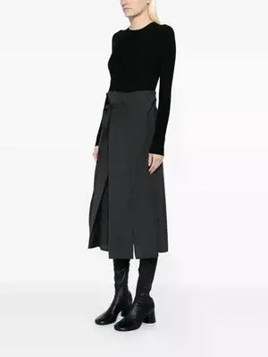 LESS Patchwork Long-sleeved Dress
