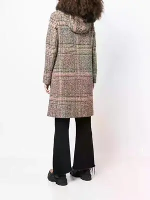 Cinzia Rocca Plaid Check Print Hooded Coat