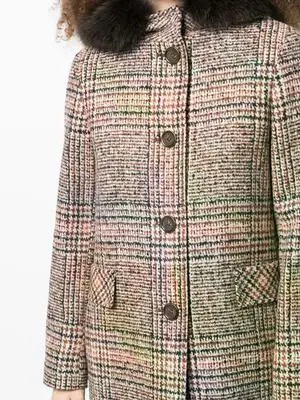 Cinzia Rocca Plaid Check Print Hooded Coat