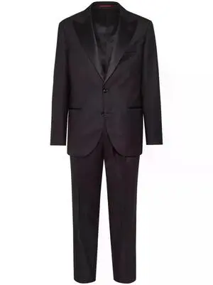 Brunello Cucinelli Single-breasted Wool Suit - Black