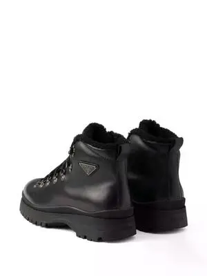Prada Brixxen Leather Boots - Black