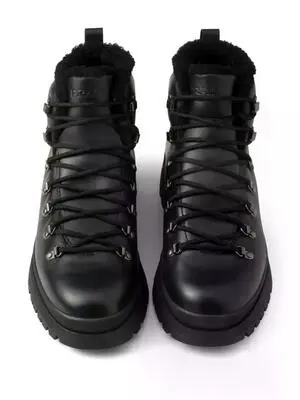 Prada Brixxen Leather Boots - Black