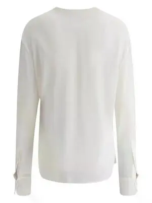 Alexander McQueen Scarf-detailed Georgette Shirt - White