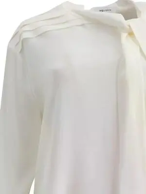 Alexander McQueen Scarf-detailed Georgette Shirt - White