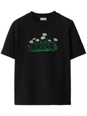 Burberry Daisy Logo Cotton T-shirt - Black