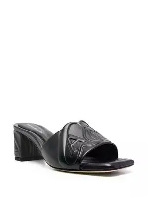 Alexander McQueen Seal Heeled Sandals - Black