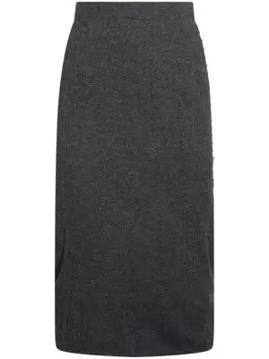 Fabiana Filippi Platinum Bubble-stitch Midi Skirt