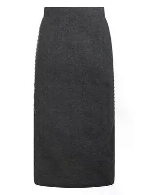Fabiana Filippi Platinum Bubble-stitch Midi Skirt