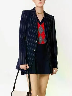 AMI Paris Striped Single-breasted Blazer
