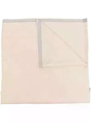 Brunello Cucinelli Stripe-detail Silk Scarf - Neutrals