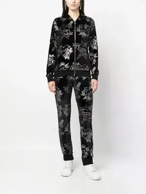 Philipp Plein Heart Velvet Tracksuit Set